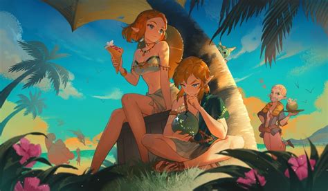Link Princess Zelda Korok Sidon Riju And 3 More The Legend Of