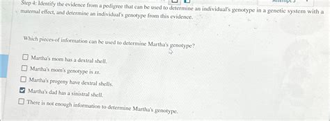 Solved Step 4 Identify The Evidence From A Pedigree That
