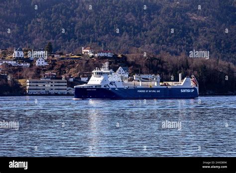 Ro Ro General Cargo Vessel Samskip Kvitnos At Byfjorden Arriving In