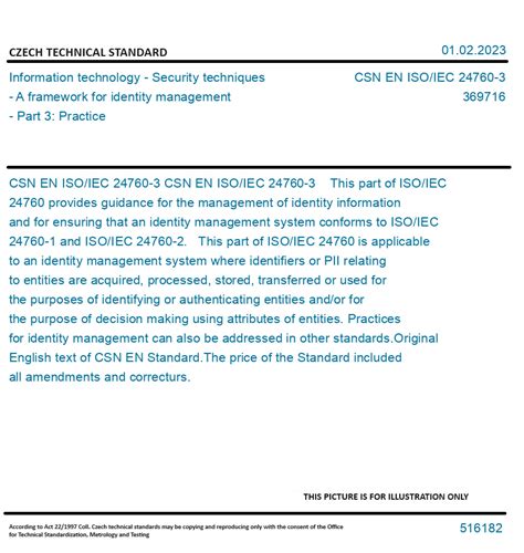 CSN EN ISO IEC Information Technology Security Techniques A Framework For Identity