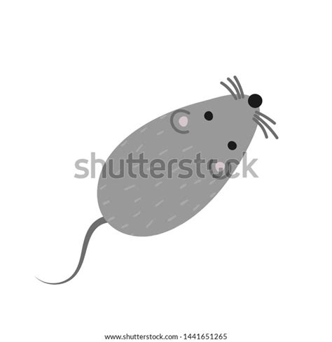Gray House Mouse Flat Style Isolated Stock Vector Royalty Free