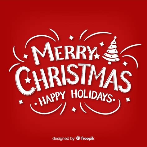 메리 크리스마스 빨간 글자 배경 무료 벡터