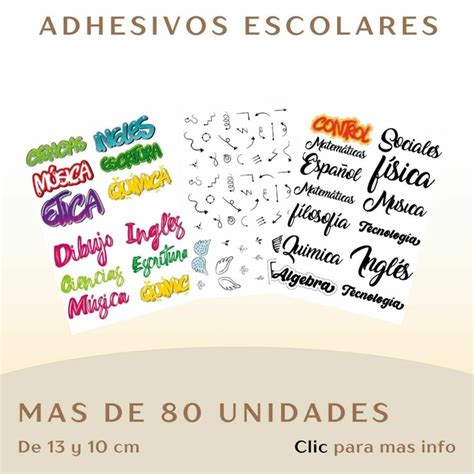 Adhesivos Etiquetas Y Stickers Escolares Coloridos