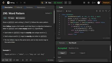 python wordpattern strings 30daysleetcode kj vijithaa