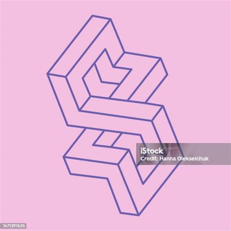 환상 모양 3d 형상 착시 그림입니다 신성한 기하학 추상 로고 3차원 형태에 대한 스톡 벡터 아트 및 기타 이미지 3차원 형태 검안 기하 Istock