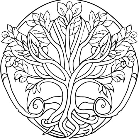 Intricate Tree Colouring Pages Tree Coloring Pages For Adults Free