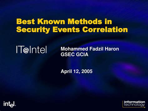 Ppt Best Known Methods In Security Events Correlation Powerpoint Presentation Id4405516