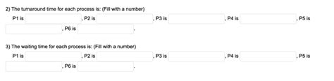 solved the following processes are being scheduled using a