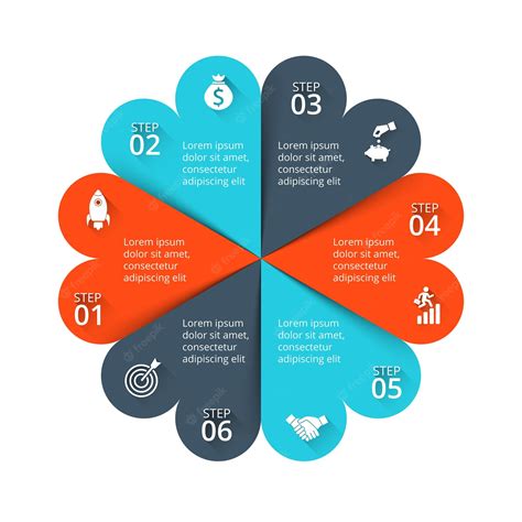 premium vector abstract cycle infographic diagram with 6 steps options parts or processes