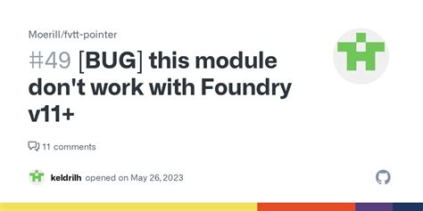 Bug This Module Dont Work With Foundry V11 · Issue 49 · Moerillfvtt Pointer · Github
