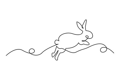 Premium Vector Minimalist One Line Drawing Of A Leaping Rabbit Elegant Continuous Line Art