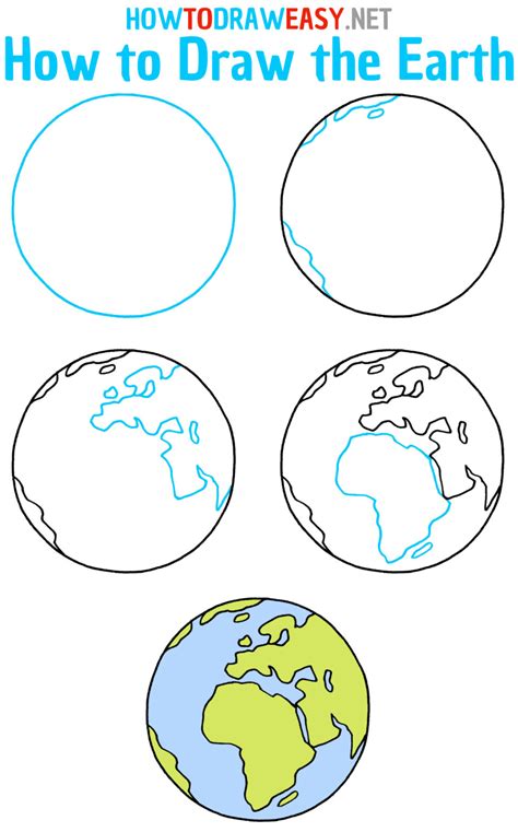 How To Draw The Earth How To Draw Easy