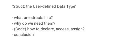 Solved Struct The User Defined Data Type What Are