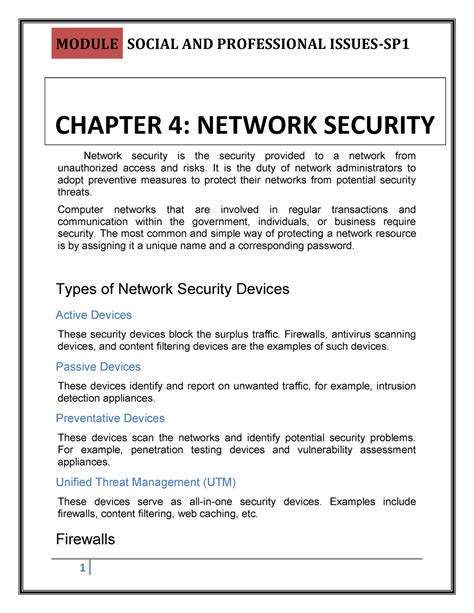 Sp1 Chapter 4 Lecture Notes 4 Chapter 4 Network Security Network