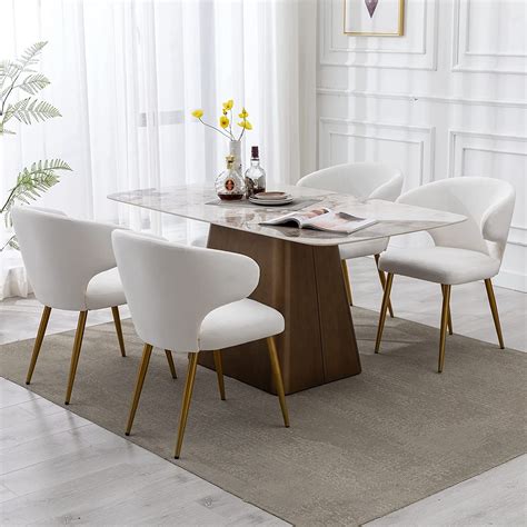 Mid Century Modern Velvet Dining Chairs Set Of 4