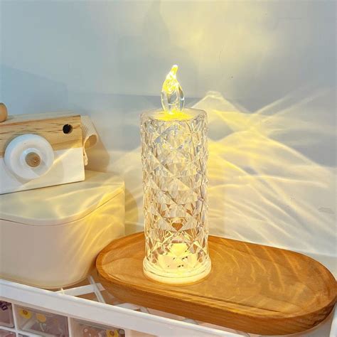 Jual Lampu Lilin Estetik Lampu Led Bentuk Lilin Bahan Akrilik Kristal Tanpa Asap Lampu