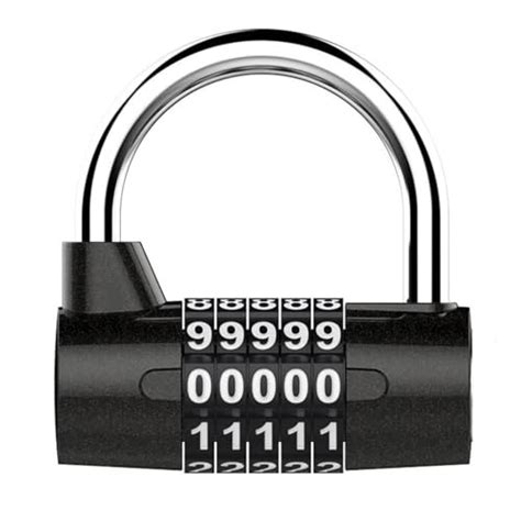 Code Padlock Large 5 Digit Outdoor Waterproof Resettable Combination Padlock With 7mm Thick 304