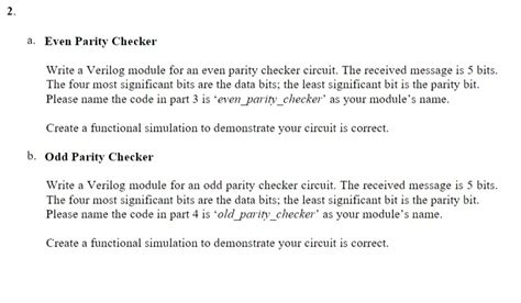 Solved Background Parity Is A Widely Used Error Detection Chegg Com