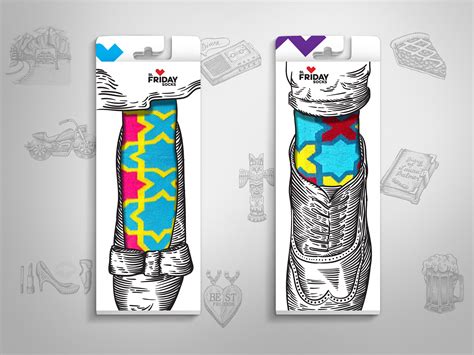 Дизайн упаковки Friday socks on Behance