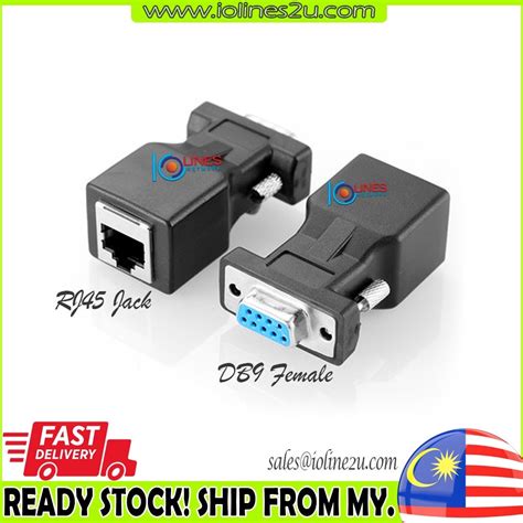 Db9 Female To Rj45 8pin Lan Utp Cable Cat5e Cat6 Extension Adapter Diy Serial Rs485 Rs422 Rs232