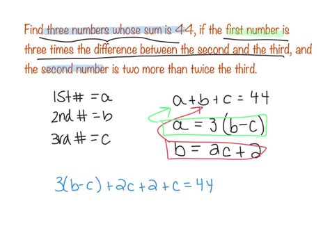 SOLVED Find Three Numbers Whose Sum Is If The First Number Is Three Times The Difference