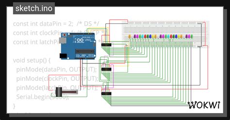 74hc595流水灯 Copy Wokwi Esp32 Stm32 Arduino Simulator