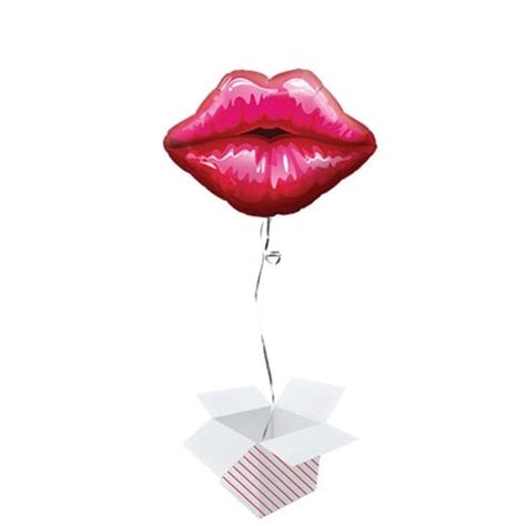 Big Kissy Lips Helium Foil Giant Qualatex Balloon Inflated Balloon In