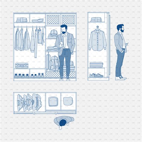 Download Dynamic Cad Blocks And Vector Wardrobe Objects His Men Cadasbuilt