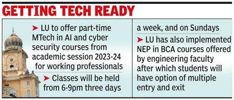 Lu To Offer Mtech In Ai Cyber Security As Part Time Courses Lucknow