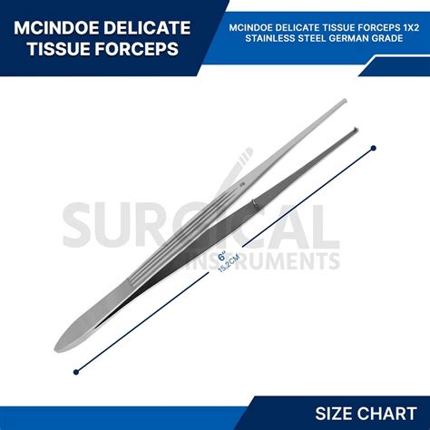 5 Pcs Mcindoe Delicate Tissue Forceps 15 Mm 1x2 Teeth Stainless