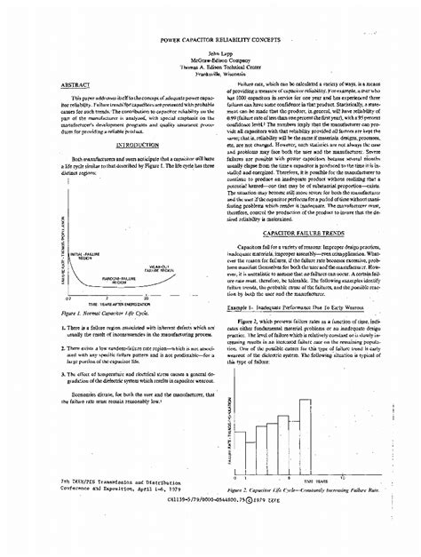 Power Capacitor Reliability Concepts Ieee Conference Publication Ieee Xplore