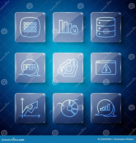 Set Line Financial Growth Pie Chart Infographic Server Data Analysis