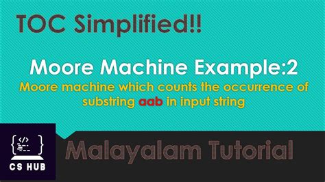 Moore Machine Example 2 Count Occurrence Of Substring Aab YouTube