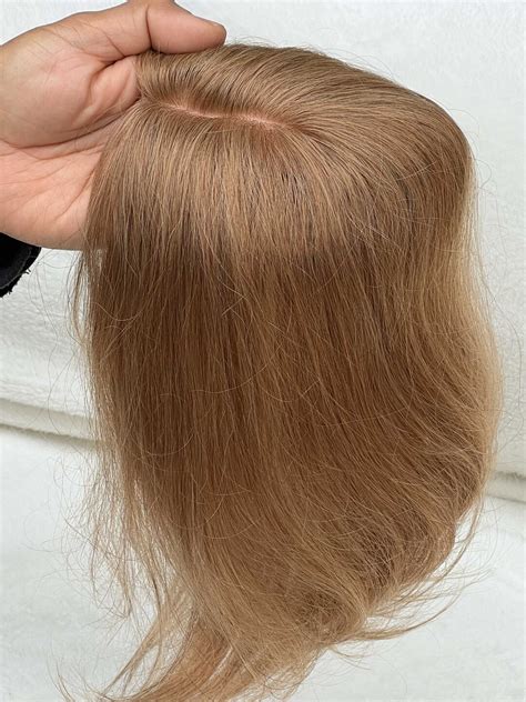 Tillstyle Copper Blonde Human Hair Topper For Women Thinning Crown Short Hair Clip In Toppers