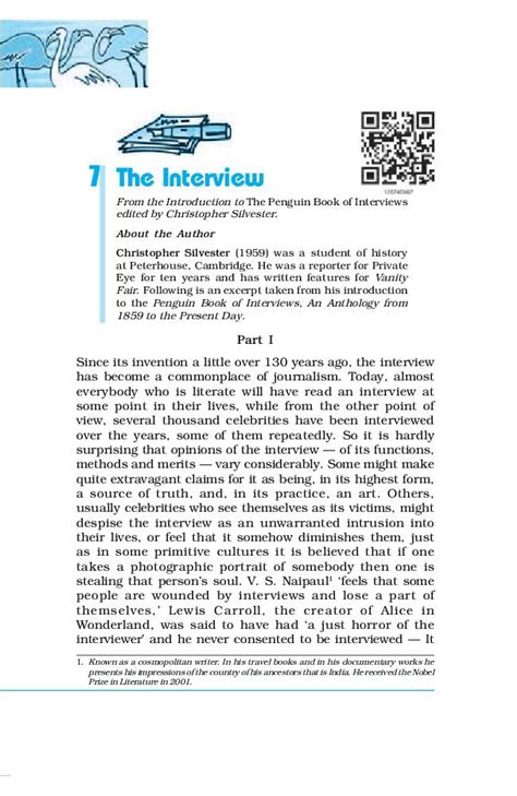 Ncert Book Class 12 English Chapter 7 The Interview 2024 25 Session