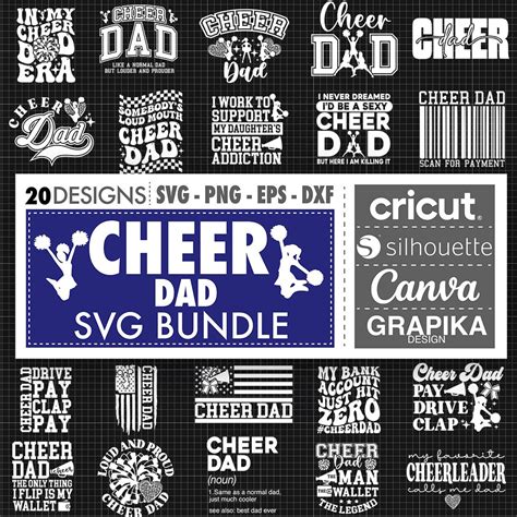 Cheer Dad Svg Cheer Dad Shirt Cheer Svg Cheerleader Svg Sports Dad