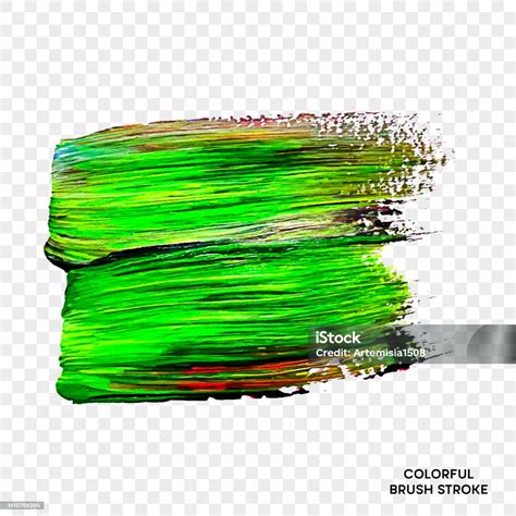 추상적 인 수채화 녹색 브러시 스트로크는 투명한 배경 창조적 인 일러스트레이션 색상 얼룩에 격리되어 있습니다 벡터 일러스트 레이