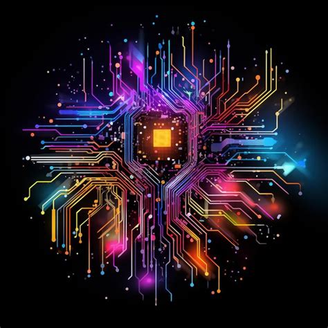 Premium Photo A Computer Circuit Board With Colorful Lights And A Circuit Board Generative Ai