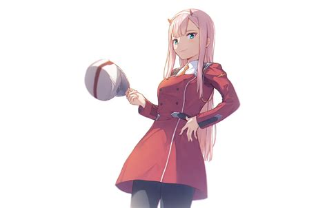 Обои девушка платье кепка 002 Darling In The Frankxx Милый во Франксе Zero Two картинки на