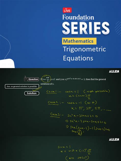 Trigonometric Equations Pdf Equations Quadratic Equation