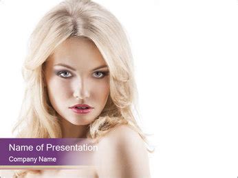 Babe And Sexy Girl With Wind Blown Hair In Classic Beauty Portrait PowerPoint Template