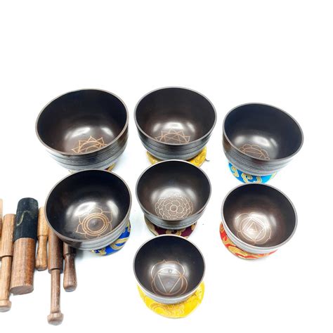 7 Chakra Set Singing Bowl Set Bronze Oxidized Price Us120