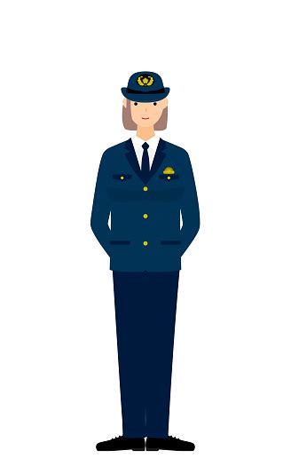 포즈를 취하고 뒤에서 손을 들고 서있는 젊은 여성 경찰관 감시에 대한 스톡 벡터 아트 및 기타 이미지 감시 경찰 제복 경찰관 Istock