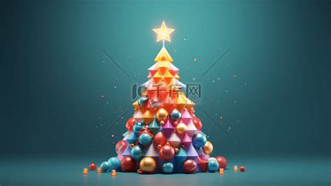 3D立体圣诞树创意24插画图片 千库网