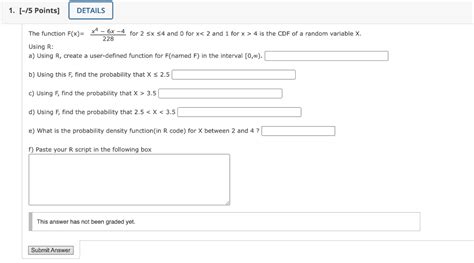Solved The Function Fx228x4−6x−4 For 2≤x≤4 And 0 For X