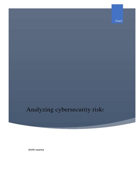 identify cybersecurity risks pdf computer security security