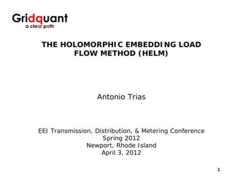 The Holomorphic Embedding Load Flow Method Helm