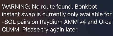 Bonkbot No Route Found Error Message Rsolana