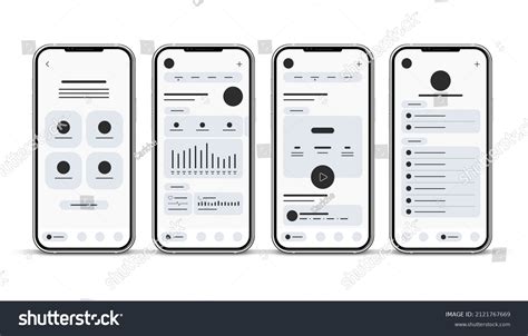Set Ui Ux Wireframes D Realistic Stock Vector Royalty Free Shutterstock