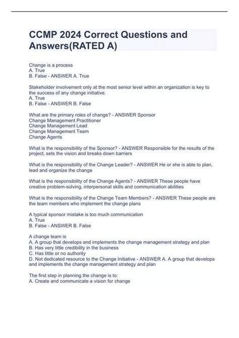 Ccmp 2024 Correct Questions And Answersrated A Ccmp Stuvia Us